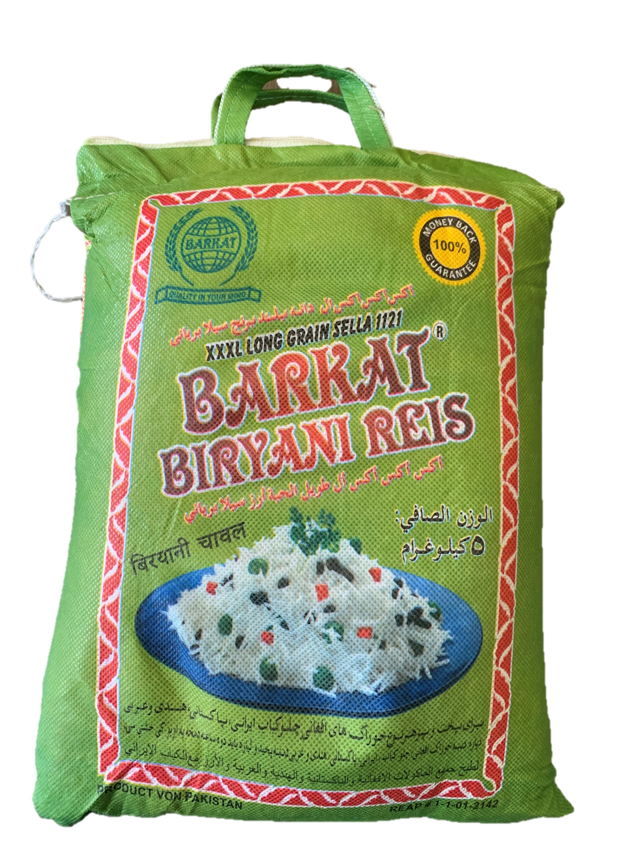 Barkat XXXL Long Grain Sella Rice - Green - 2kg | salpers.ch